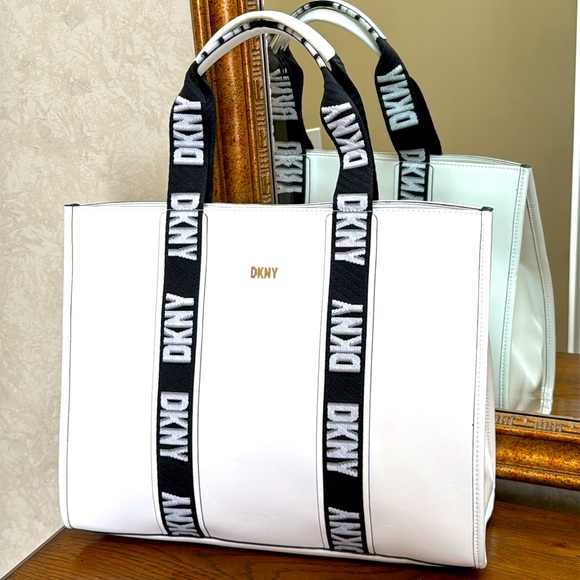 Dkny | Bags | New Without Tag Dkny Cassie White Tote Bag With Black ...